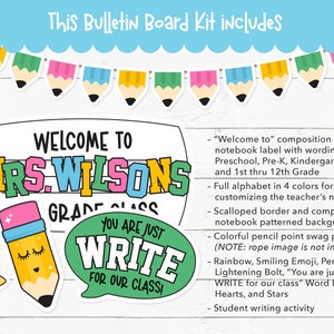 Back to School Bulletin Board Kit for Teachers Classroom Decor - Fall ...