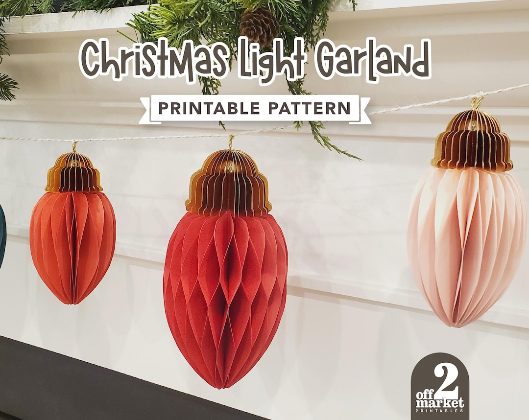 Christmas Garland Printable Pattern | DIY Christmas Decoration | Paper ...