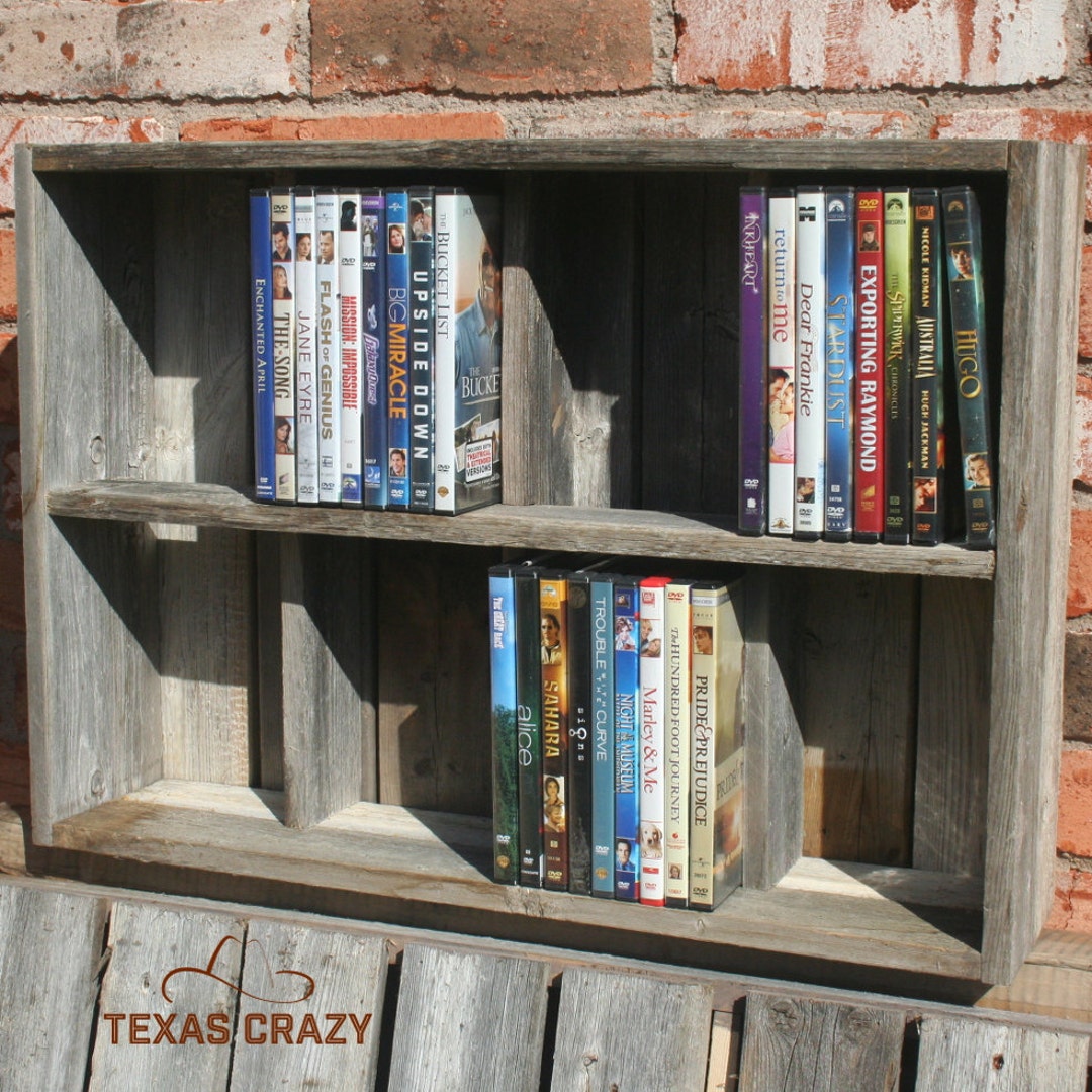Movie DVD Storage Cabinet Wall Shelf Rack - Video Game Organizer Cubby ...