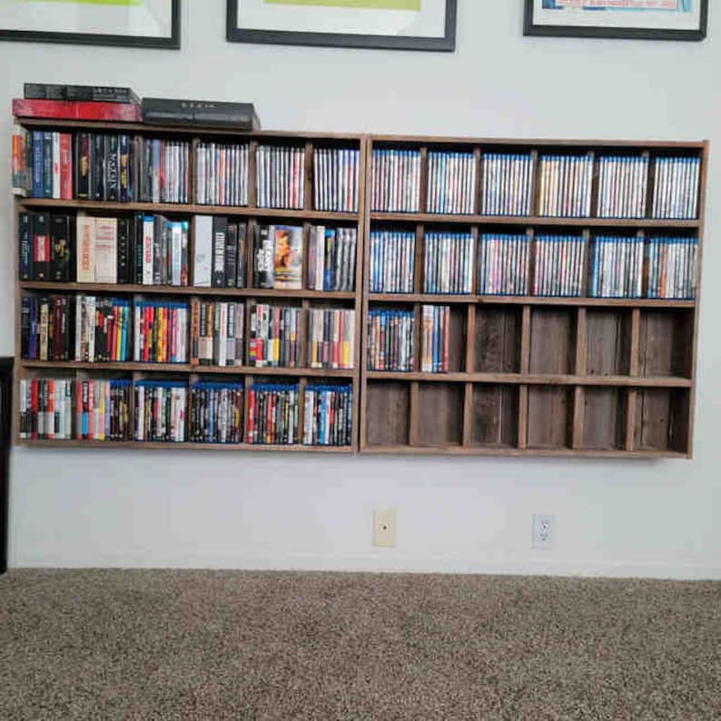 Movie DVD Storage Cabinet Wall Shelf Rack Video Game - Etsy