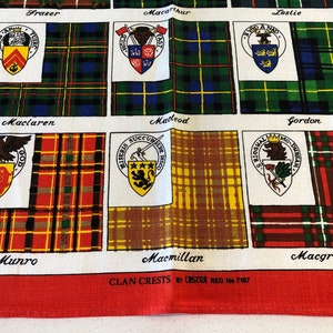 New Vintage Unused Ulster Irish Linen, Retro, Clan Crests of Scotland ...