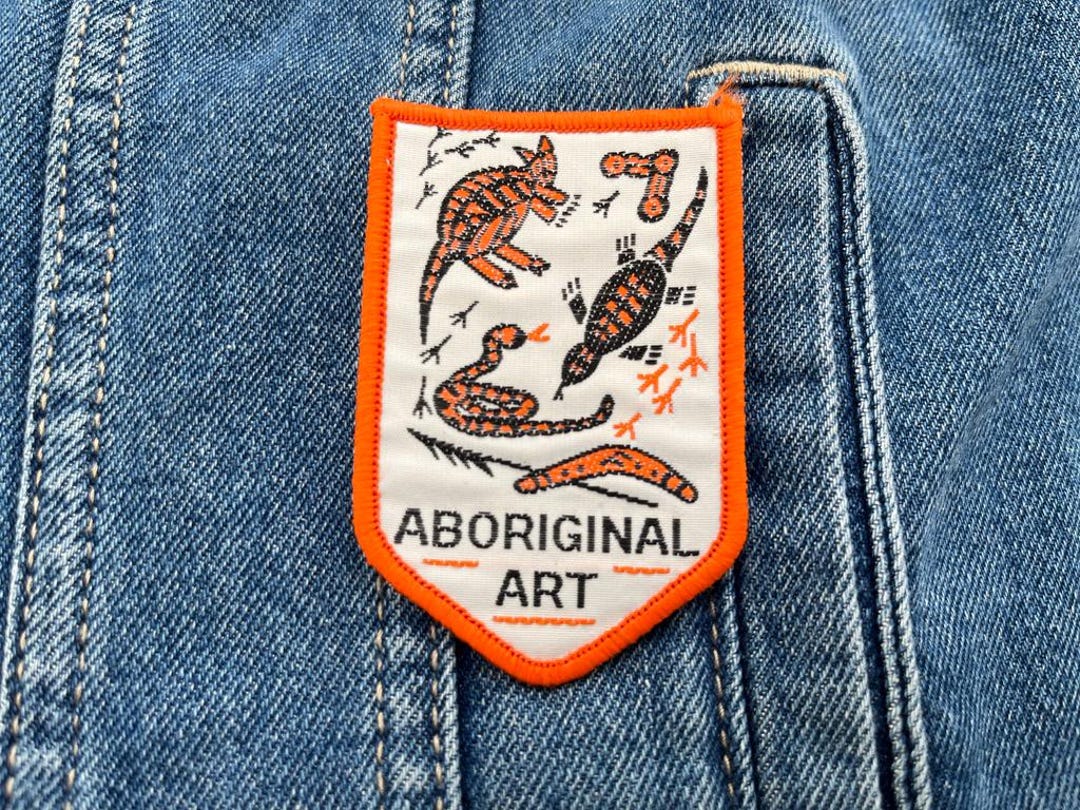 Vintage Patch, Aboriginal Art, Australia Aboriginal, Boomerang, Spears, Patches, Appliqué, Sew ...
