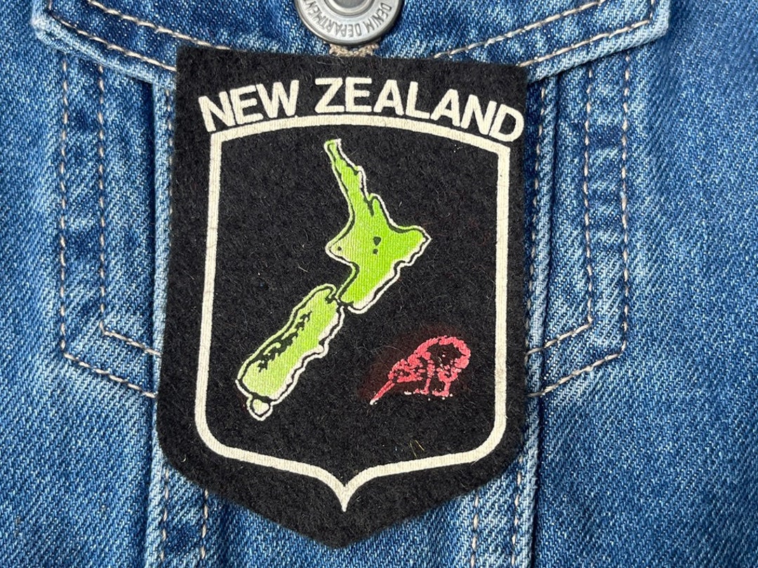 Vintage Patches, Map of New Zealand, Kiwi, New Old Stock, Skiing, World ...