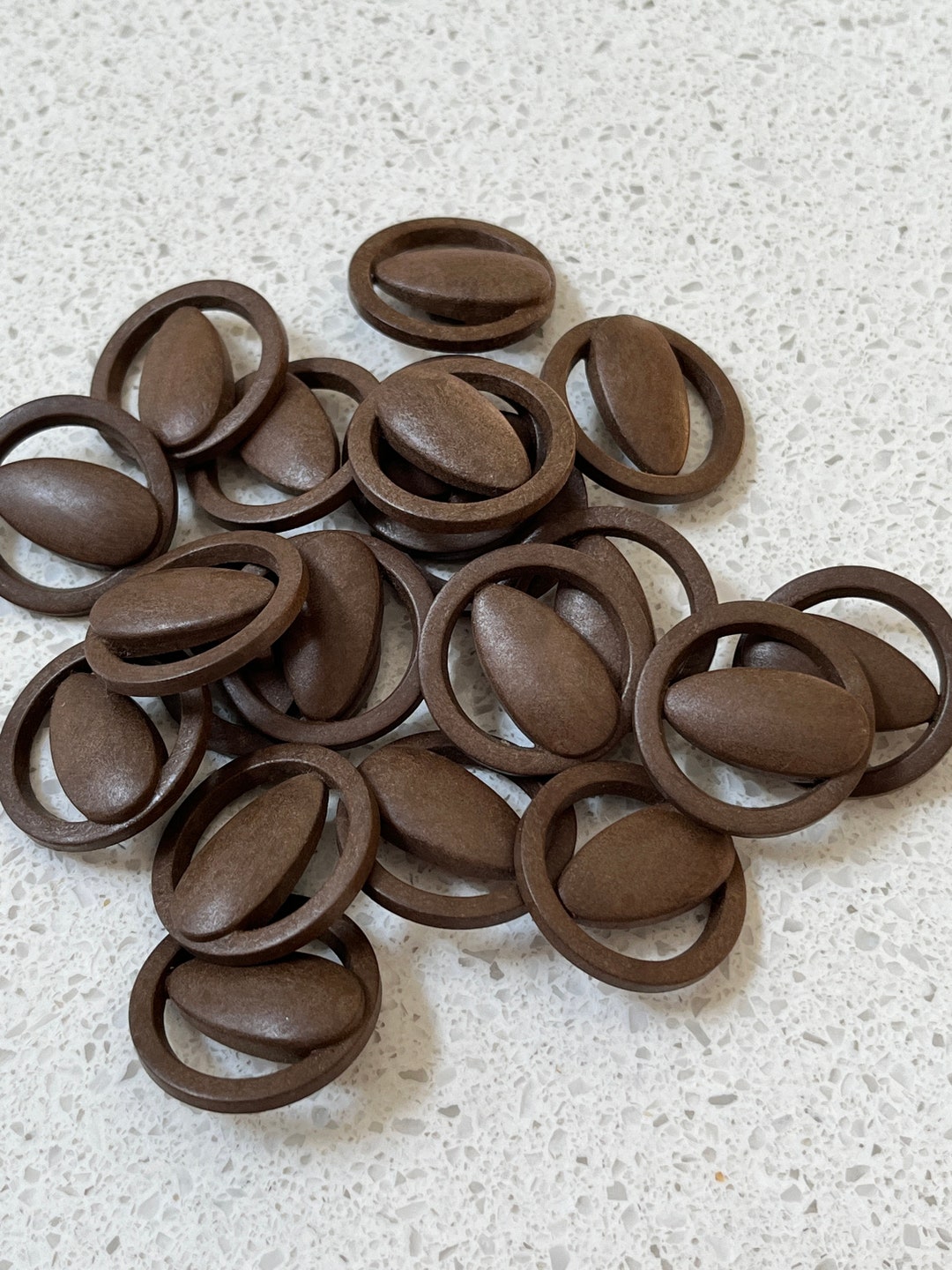 Vintage Faux Timber, Statement Buttons, Set of 6 X 26mm or Set of 8 X ...