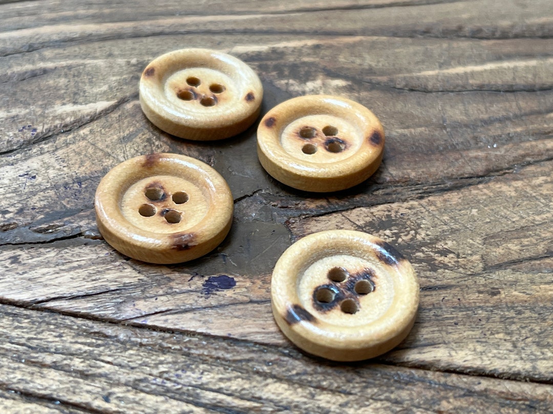 Vintage, Timber Crafted, Wooden, Set of 4, 19mm, Treasures Buttons - Etsy