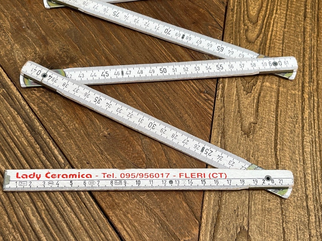 Vintage Wooden Measuring Ruler, Vintage Timber Ruler, 2 Metre Folding ...
