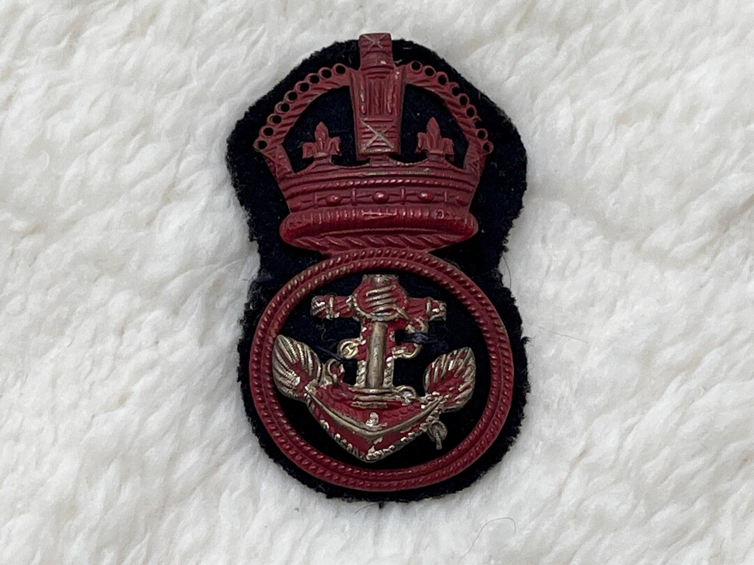 Vintage Navy Badge, WW2 Royal Australian Navy Badge, Metal With Cloth ...
