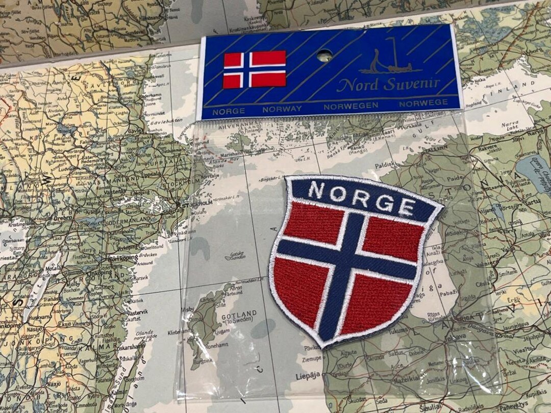 Vintage Patch, New Old Stock, Norge, Norway, Skiing, Flag, Souvenir ...