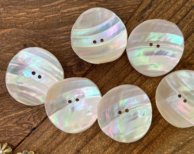 Vintage, Extra Large, Stunning Mother of Pearl, Natural, M.O.P Buttons ...