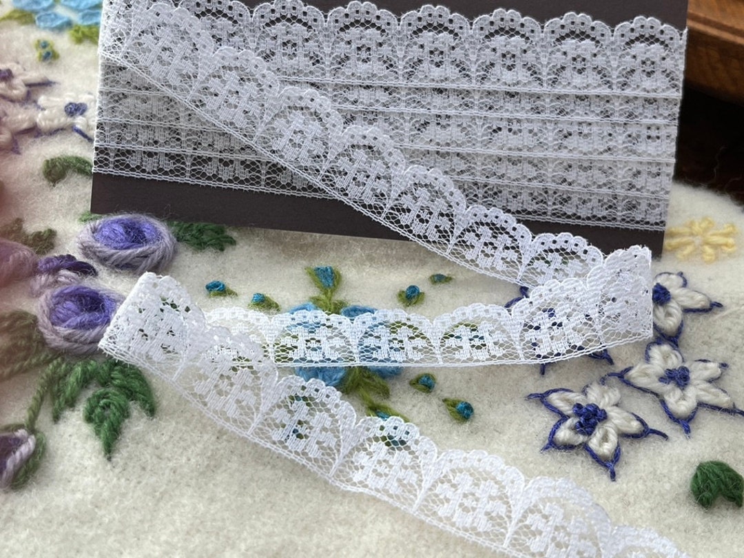 Vintage, 1970's, Snow White, Lace Trim, Retro Trim 22.8mm X 2.2metres ...