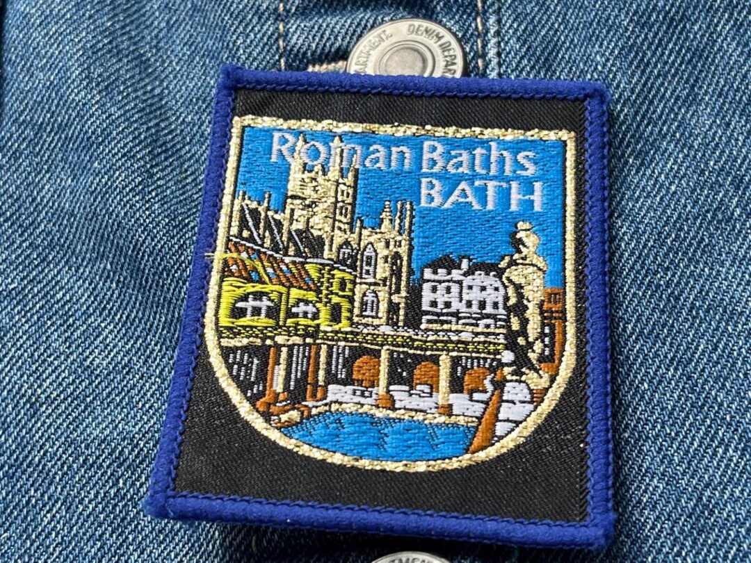 Vintage Patch, Roman Baths, Bath, Somerset, England, Souvenir Badge, Holidays, Sew on Patches ...
