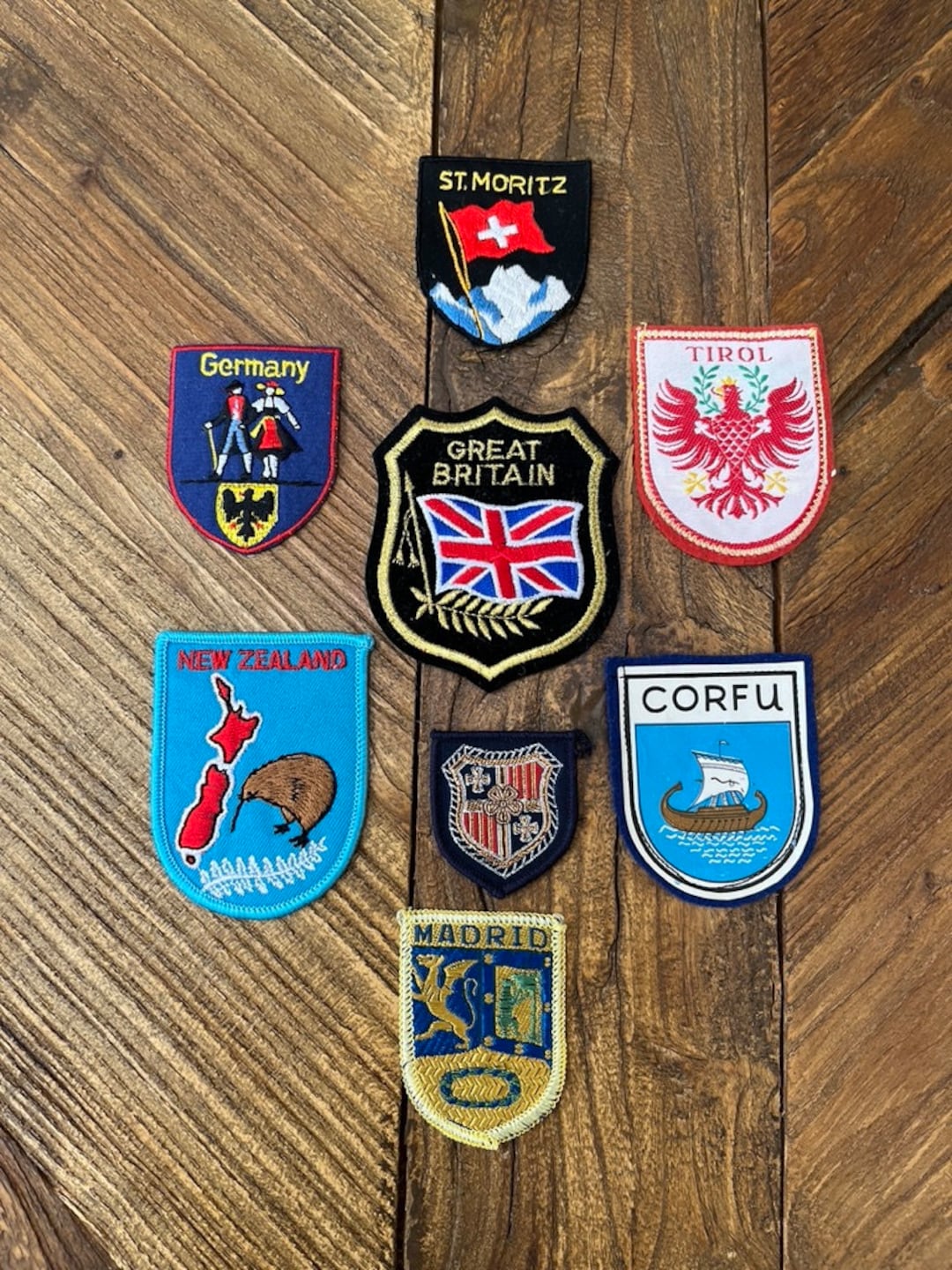 Vintage & New, World Patches, St Moritz, Germany, Tirol, Great Britain ...