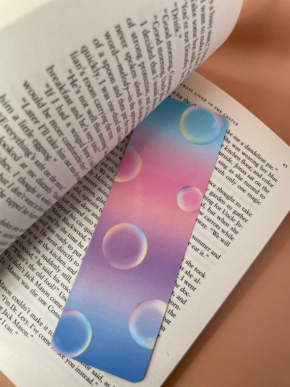 Bubbles Bookmark Cute Pastel Aesthetic - Etsy