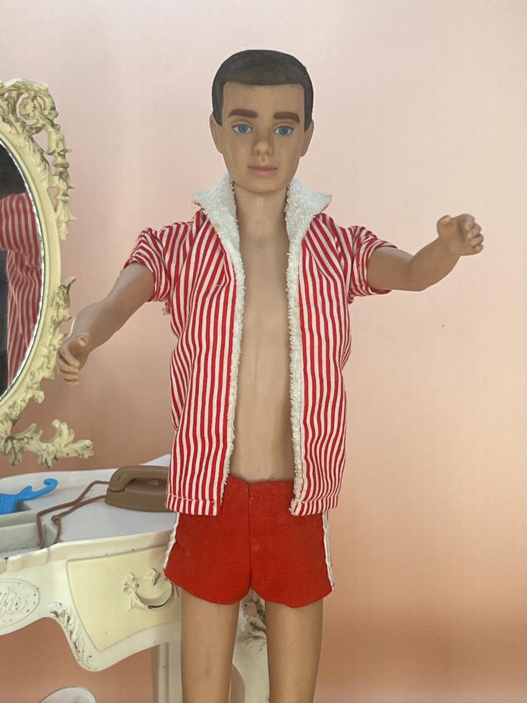 1st Ken Doll, Flock Hair Ken, Barbie Ken Doll, Blonde Flocked Ken ...