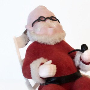Vintage Celluloid Santa in Rocking Chair Christmas Holiday Decoration ...