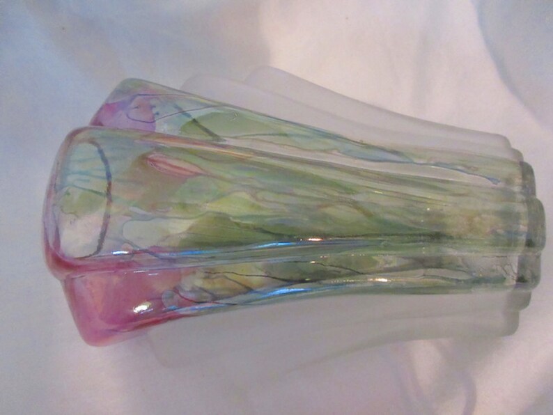 Art Deco Vase Multi Color Glass | Etsy