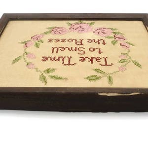 Framed Cross Stitch Rose Sampler Picture - Etsy