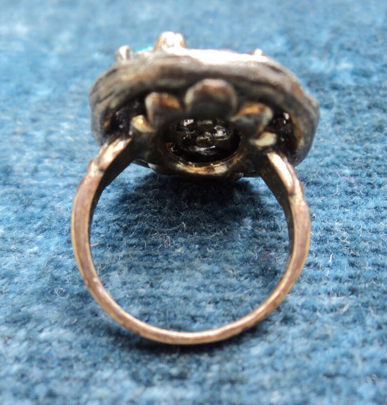 Vintage Florenza Ring Multicolored Rhinestones | Etsy