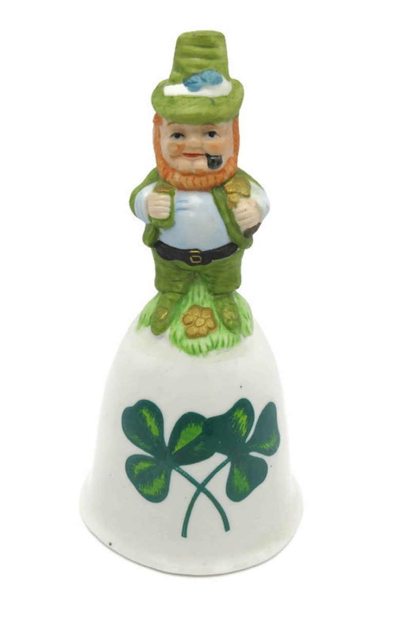 Vintage Figural Leprechaun Bell Irish Shamrocks | Etsy