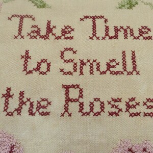 Framed Cross Stitch Rose Sampler Picture - Etsy