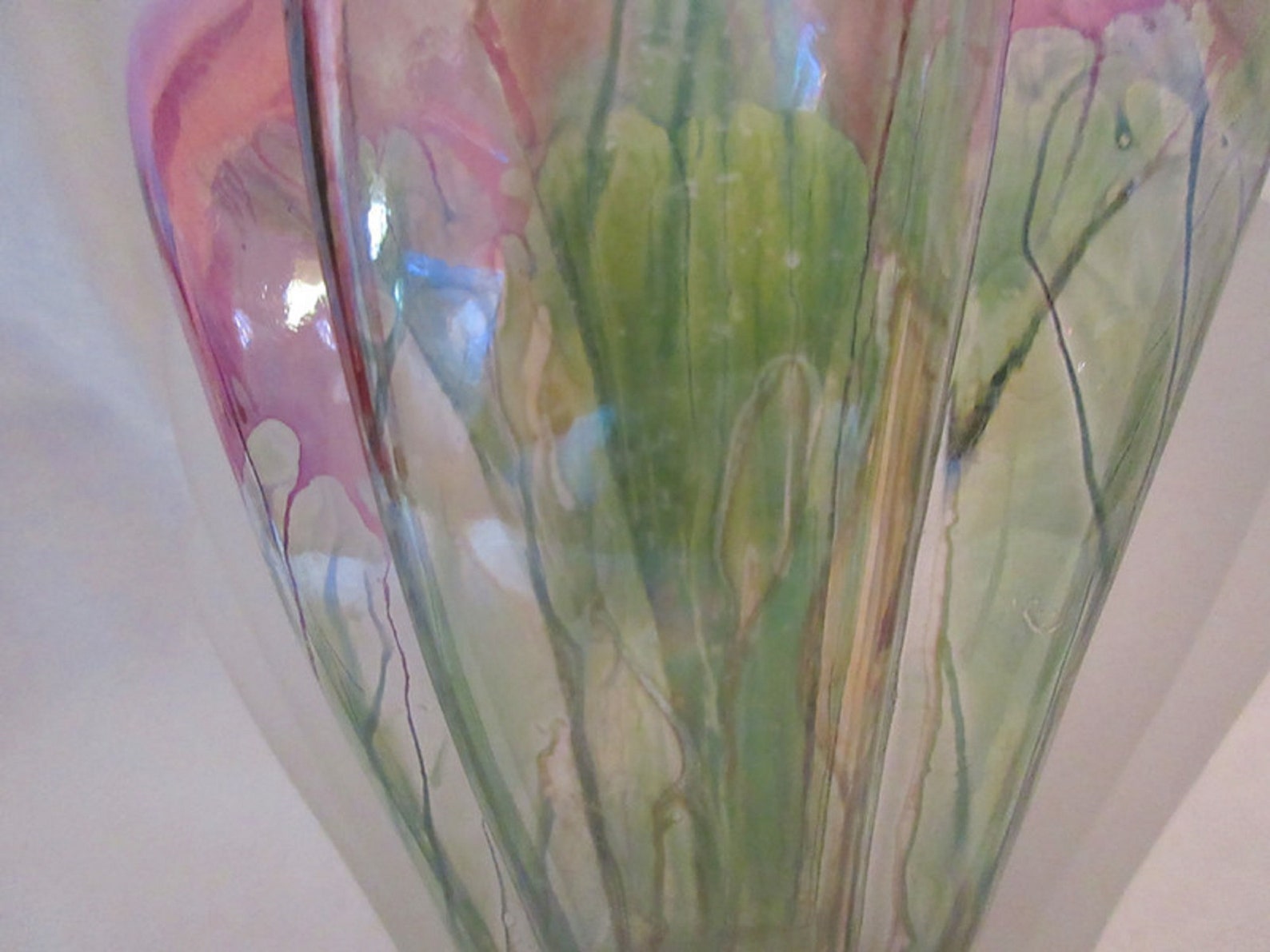 Art Deco Vase Multi Color Glass - Etsy