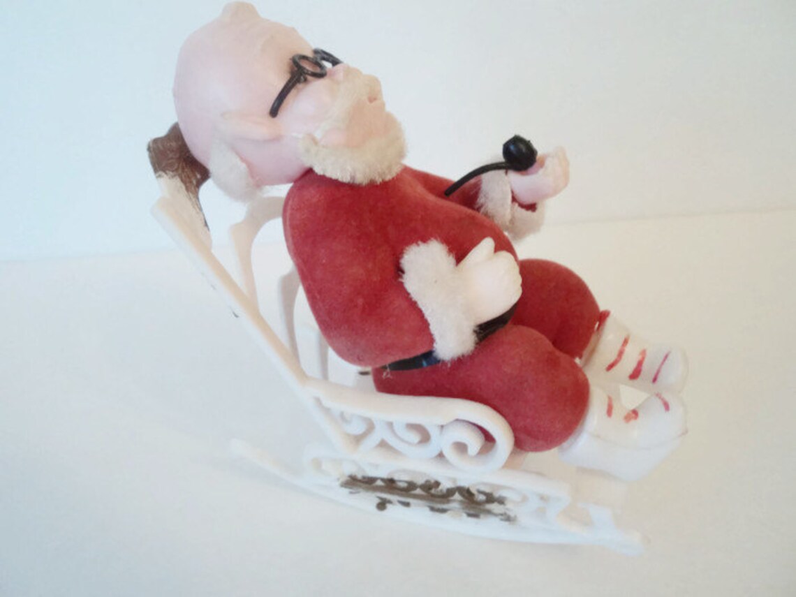 Vintage Celluloid Santa in Rocking Chair Christmas Holiday - Etsy