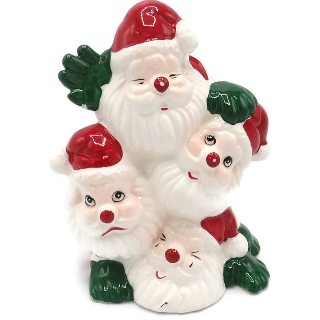 Vintage Porcelain Ceramic Stacked Santas Bank - Etsy