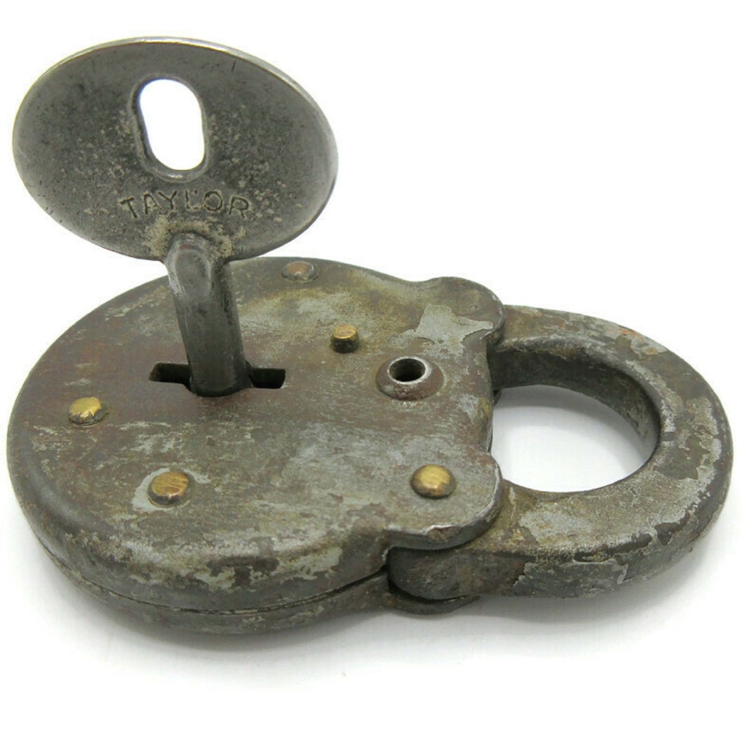 Antique Padlock and Key - Etsy