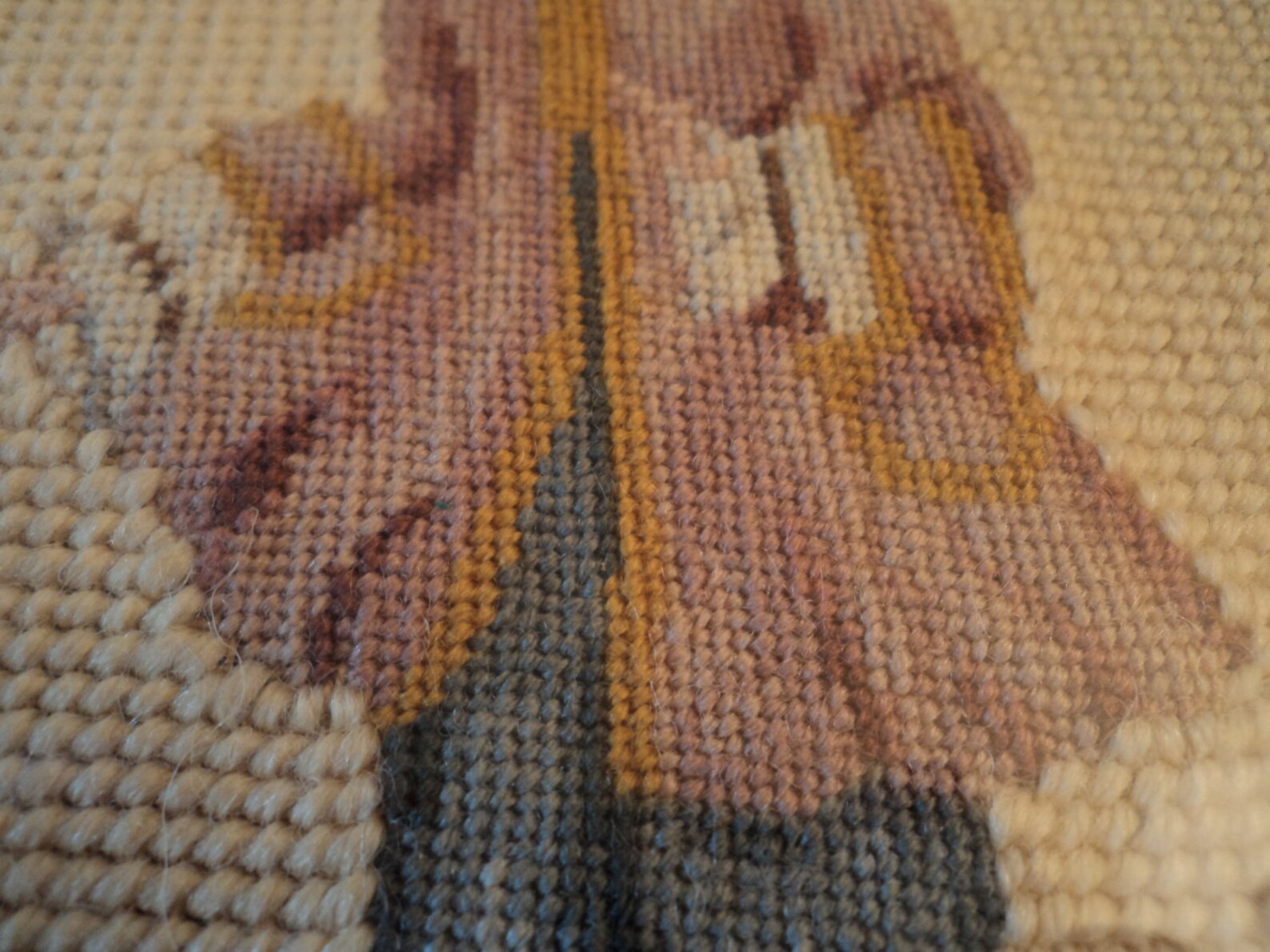 Antique Petit Point Needle Point Framed Picture 1800s Maple - Etsy