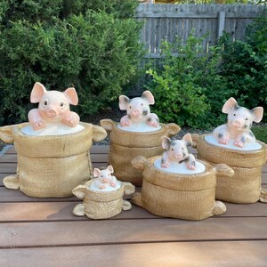 CANISTER SET Pigs in the Burlap, - Etsy