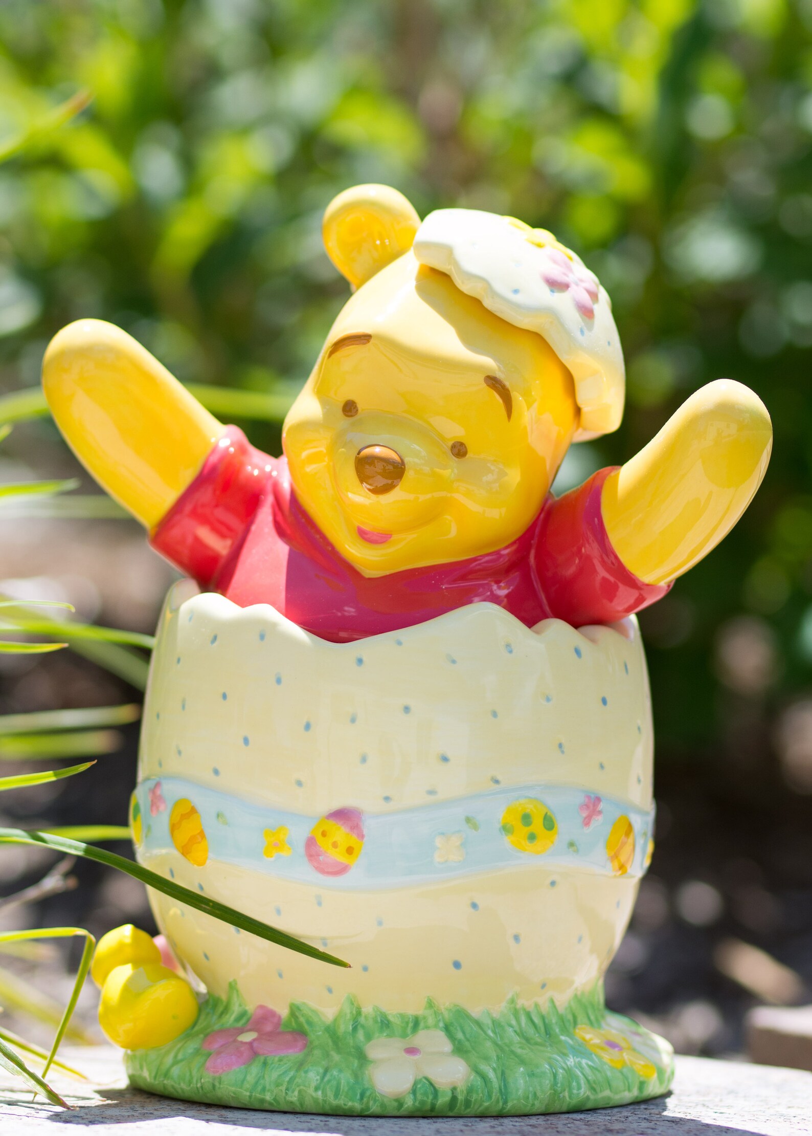 COOKIE JAR WINNIE the Pooh Easter Egg With Little Chicks - Etsy