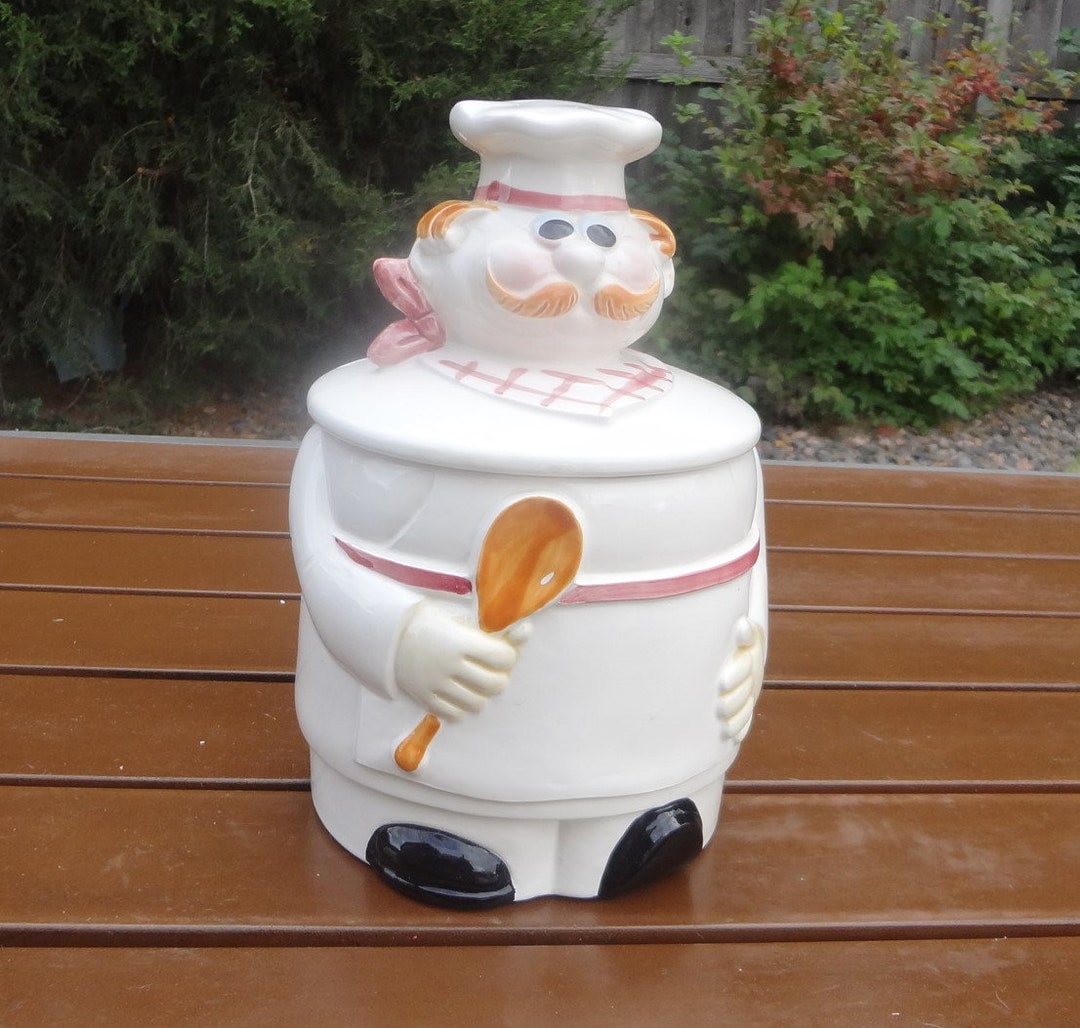 COOKIE JAR * Little CHEF With Wooden Spoon - Etsy