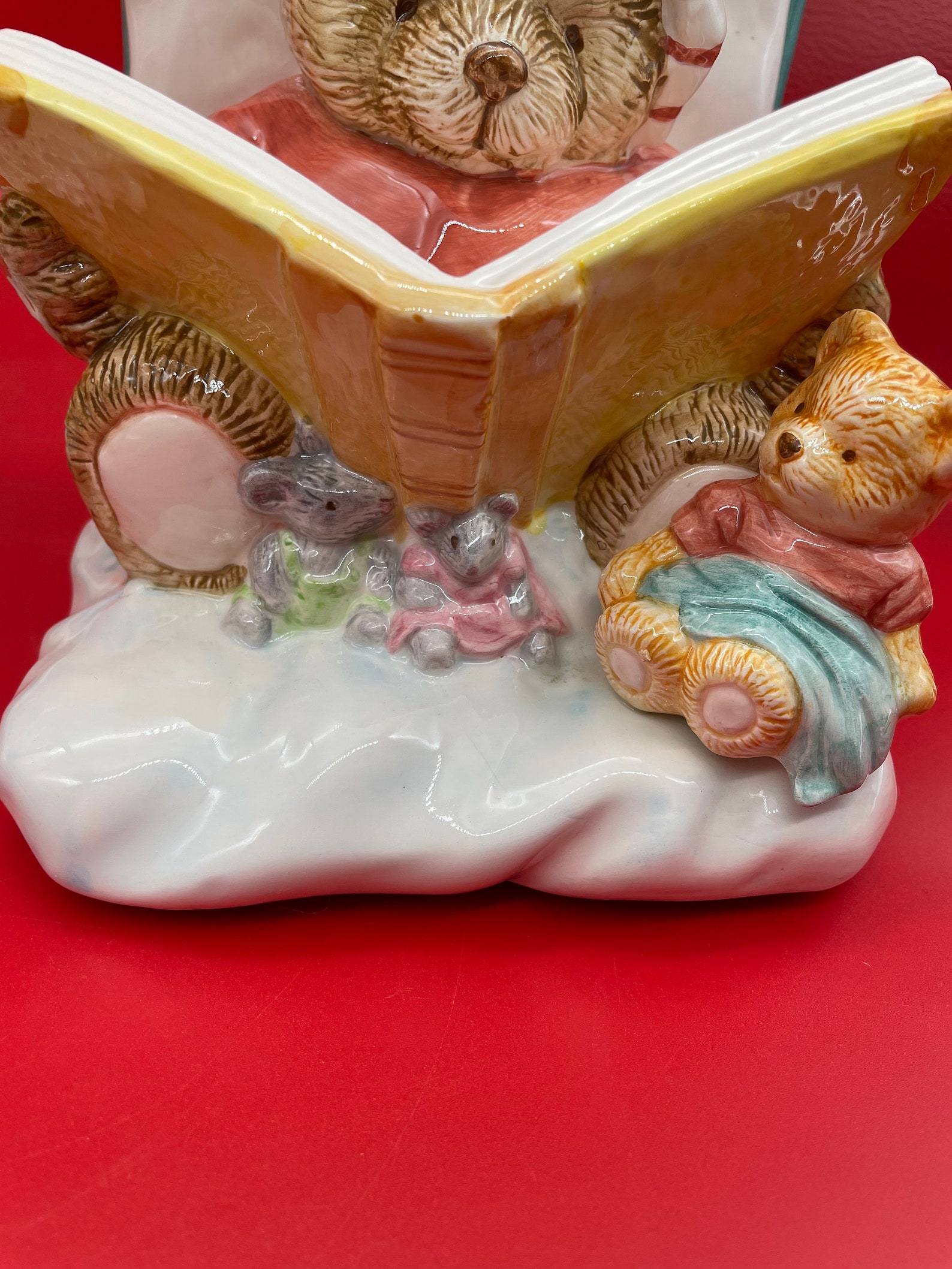 BOOKENDS ~~ Teddy Bear Storytime, Bedtime, Large Ceramic - Etsy