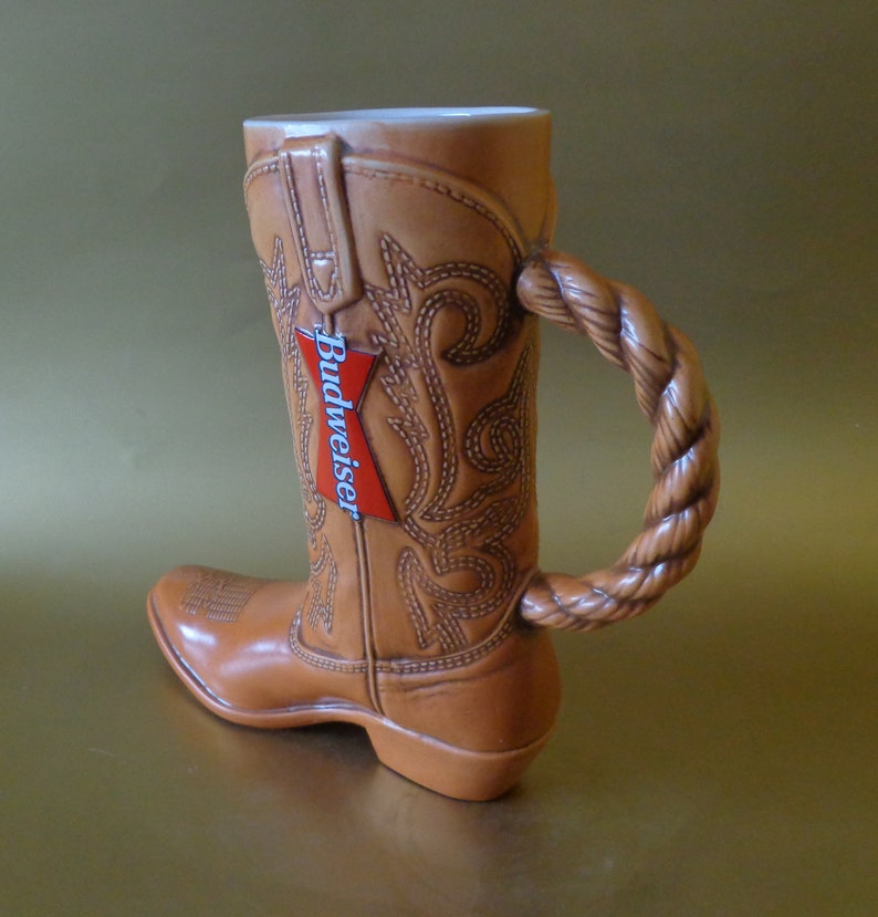 Mug Cowboy Boot Budweiser 1994 Beer Stein Ceramarte Of | Etsy