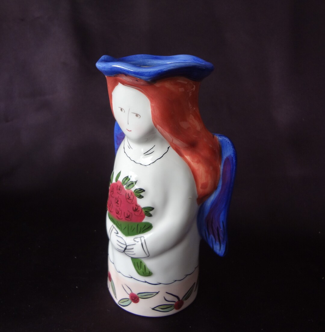 VASE ~~ Angel With Red Hair, RUSS Berrie - Etsy