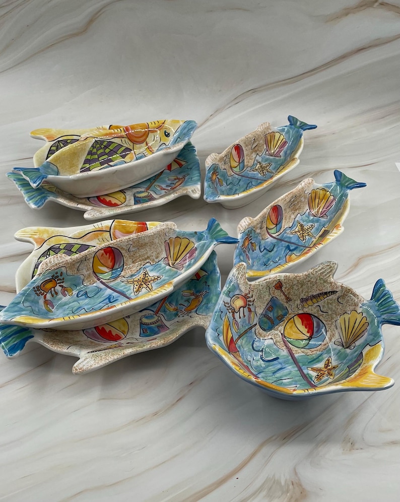 DISHWARE > Fishplates “life’s A Beach”, Ambiance Collection, Mixture - Etsy