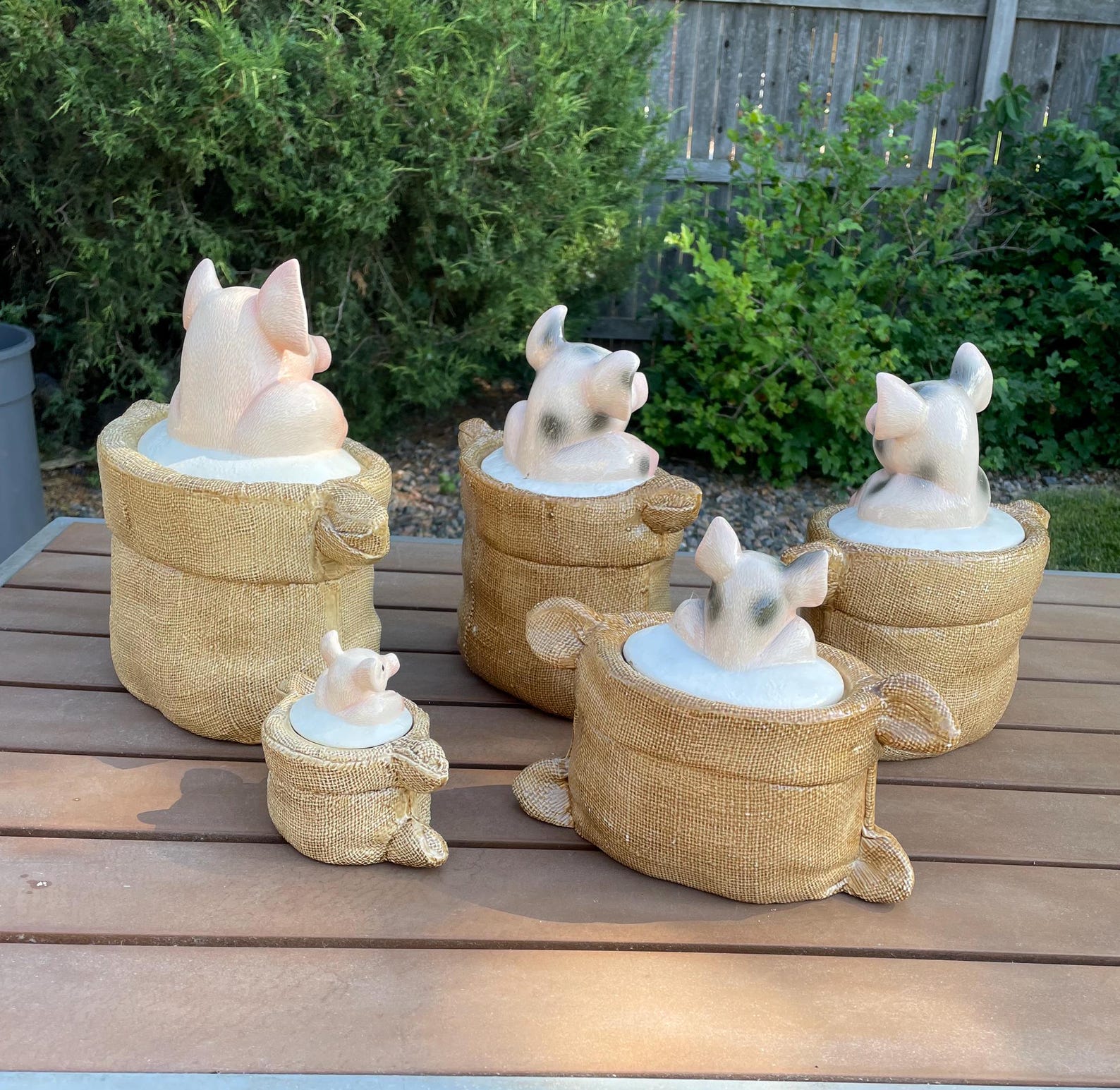 CANISTER SET Pigs in the Burlap, - Etsy