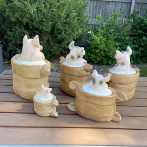 CANISTER SET Pigs in the Burlap, - Etsy