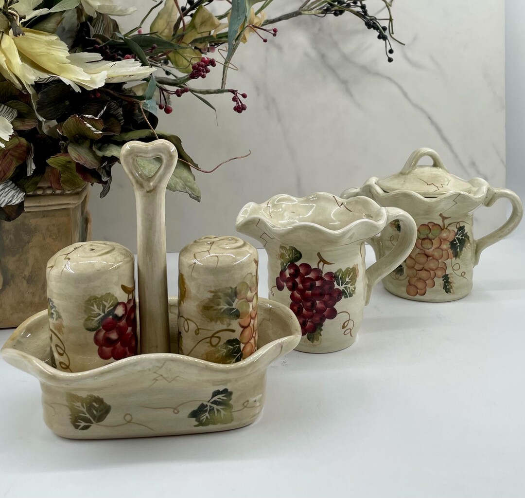 CREAMER SUGAR ~ Salt and Pepper, Caddy, Cabernet, Tabletops Unlimited ...