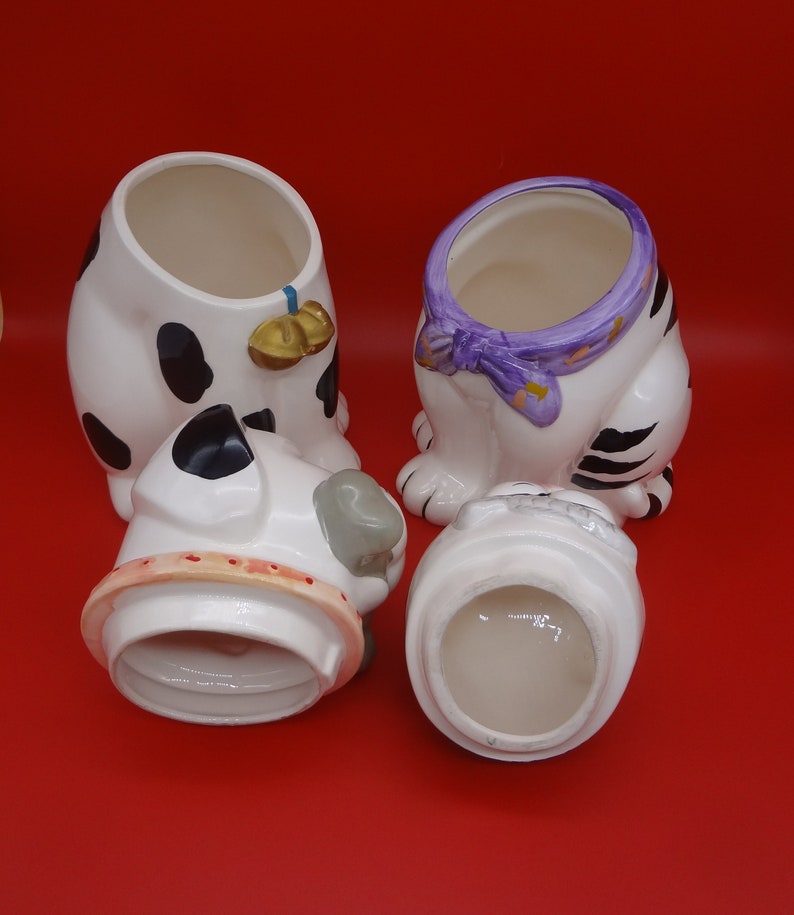 COOKIE JAR * Dog & Cat, King Fong Pottery Corp. RARE Set of Two - Etsy