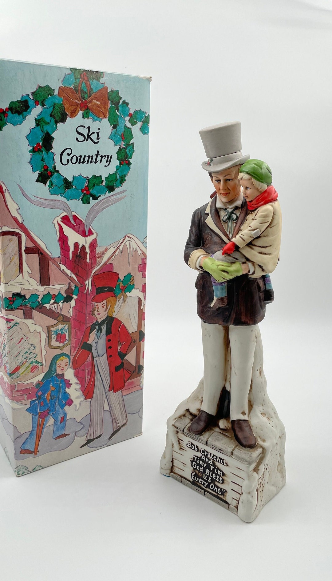 DECANTER * Bob Cratchit and Tiny Tim, Beam 1977. Cork Top. - Etsy
