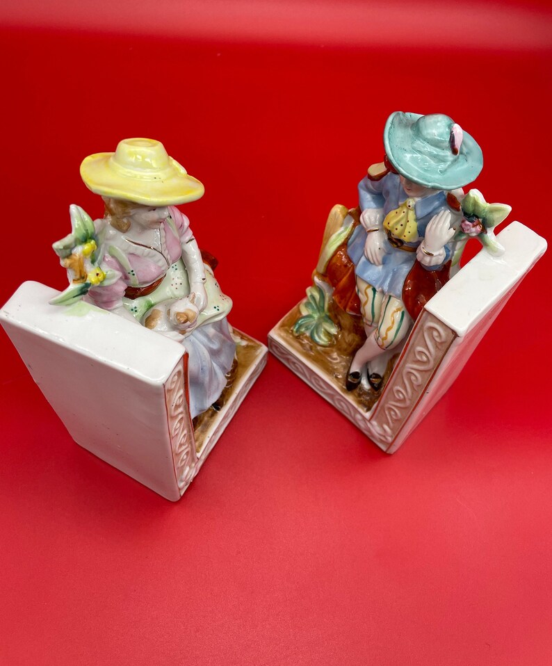 BOOKENDS Vintage Dressed Couple Made in Japan - Etsy