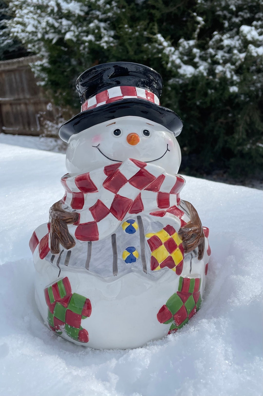 COOKIE JAR ~ SNOWMAN, World Bazaar - Etsy