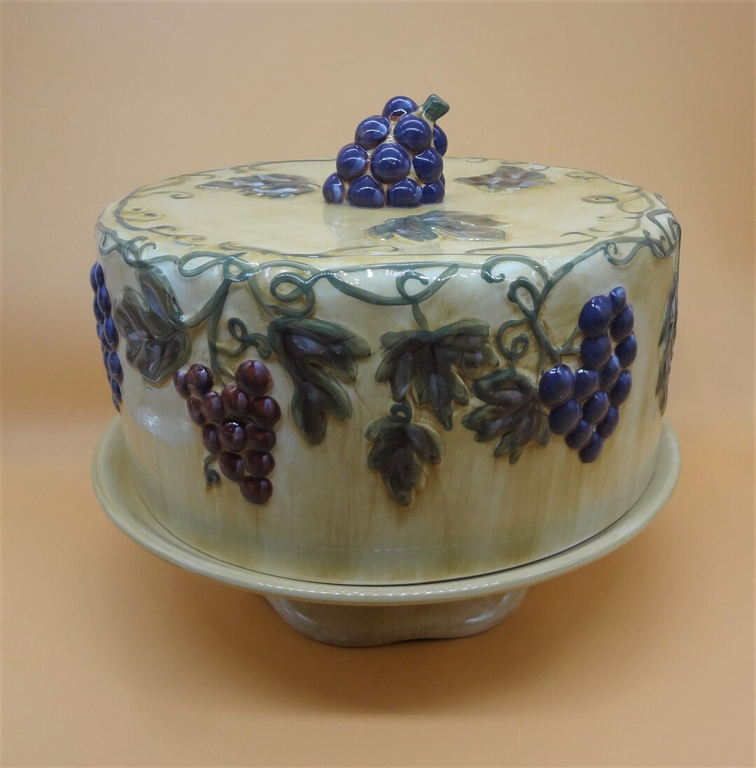 CAKE PLATE * Noble Excellence, Meritage, 12" Footed, Grapes Theme - Etsy