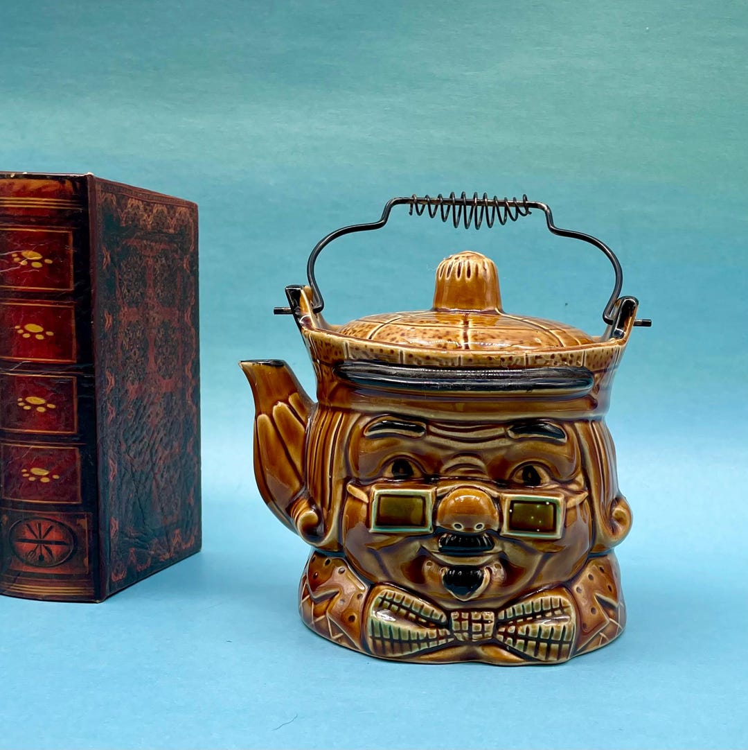 TEAPOT ~ Old Man Face, Coil Handle, Made in Japan - Etsy