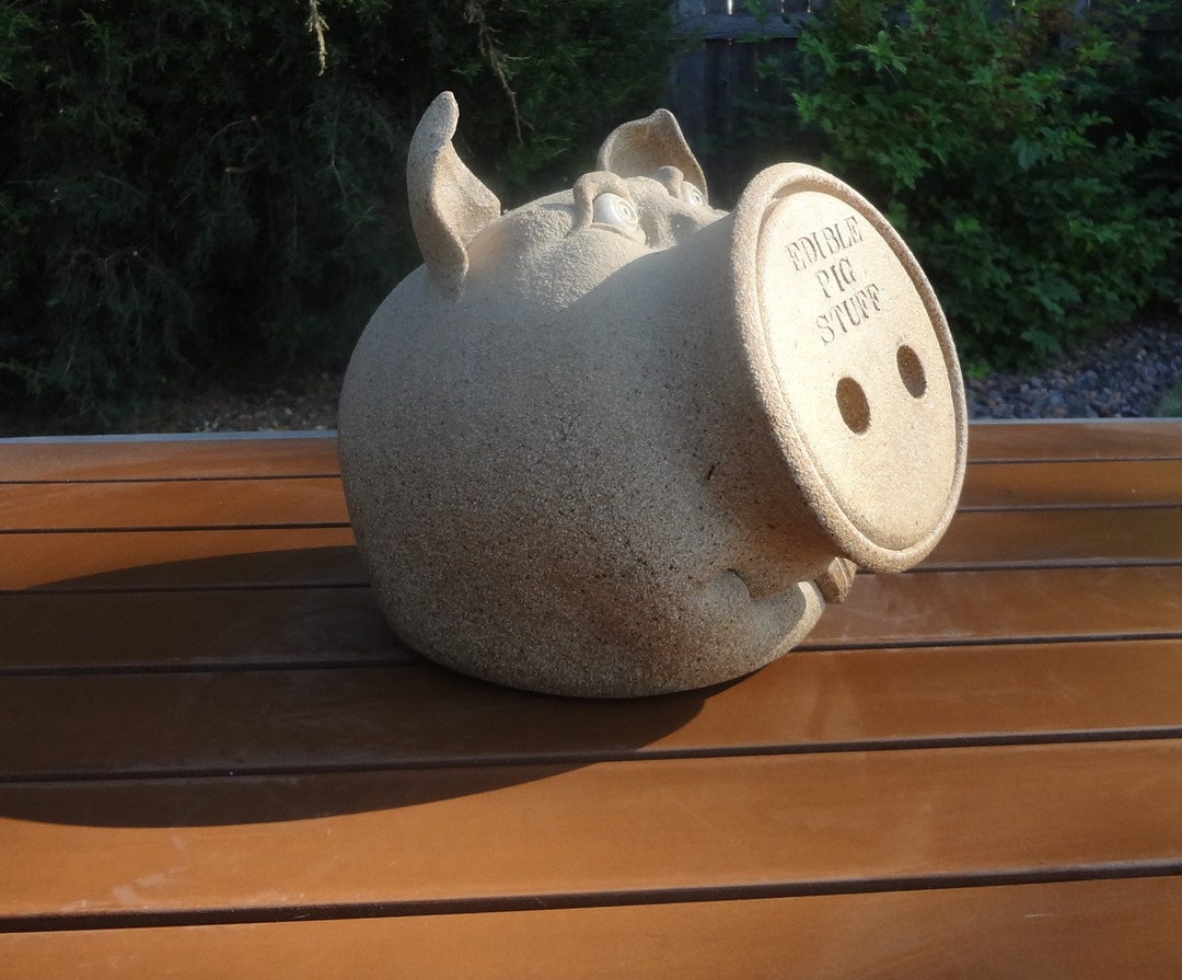COOKIE JAR Pig, the Edible Pig Stuff, Heavy, Non Ceramic, RARE - Etsy
