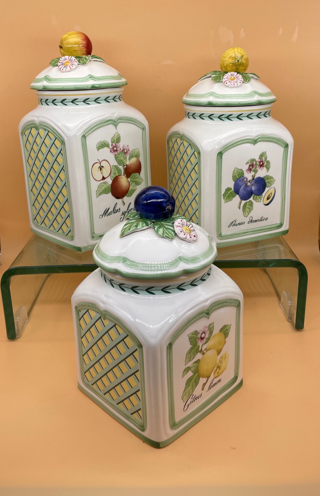CANISTER SET Villeroy and Boch French Garden Charm 3 Piece - Etsy