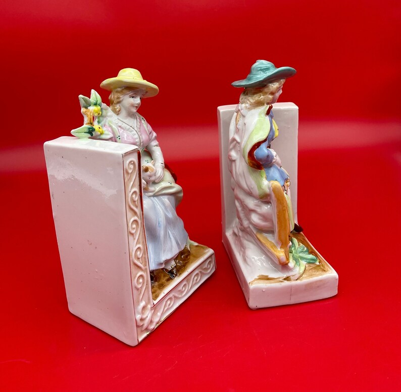 BOOKENDS Vintage Dressed Couple Made in Japan - Etsy