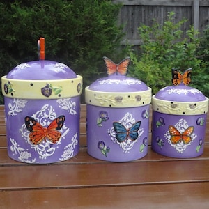 CANISTER SET > Butterfly, 3 Piece - Etsy