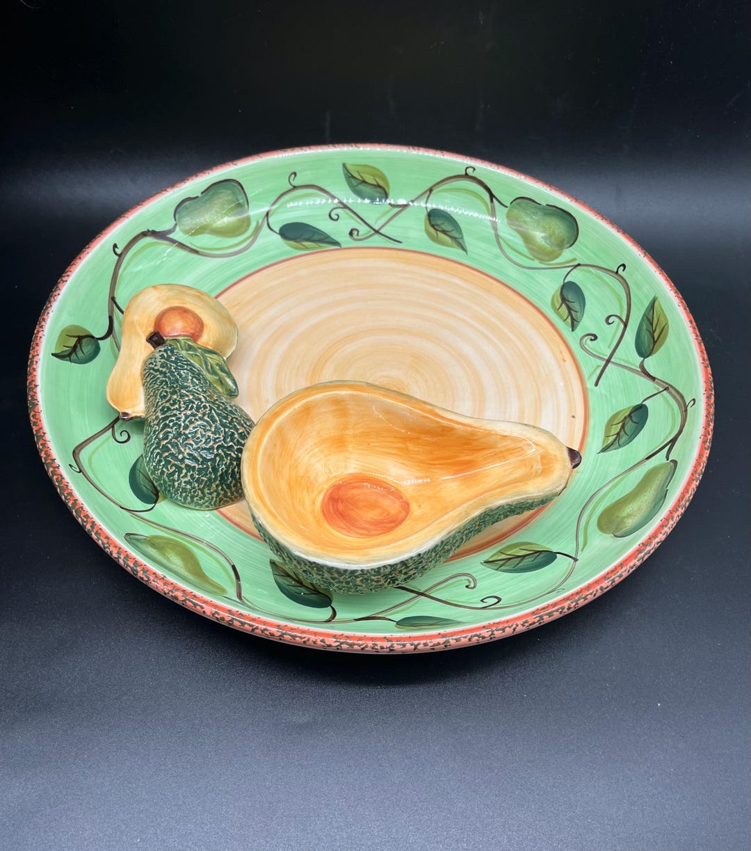 CHIP & DIP * AVOCADO, Sliced, Bella Casa by Ganz, Attached Bowl. - Etsy